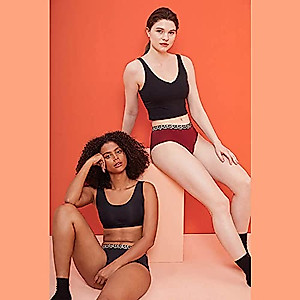 YooTime Period Underwear for Women, Leopard Hipster Stretchy Microfiber Period Panties Heavy Flow with Storage Bag Red 3Pack/M