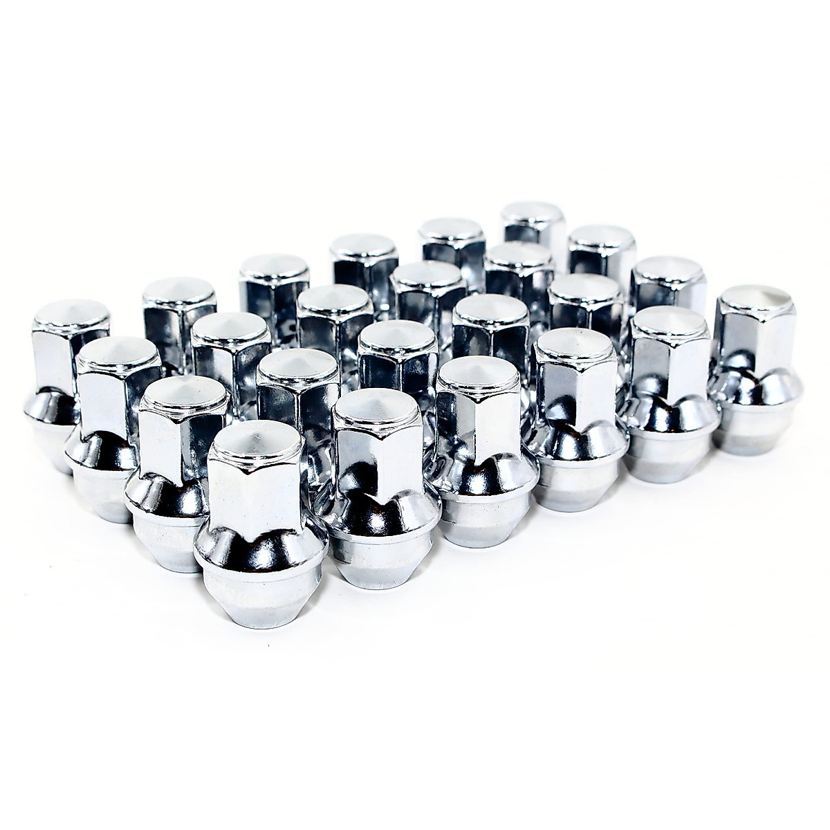 Set of 24 Veritek 14x1.5mm 13/16 Hex 1.7 Inch 44.5mm Length One Piece Chrome OEM Factory Style Large Acorn Seat Lug Nuts for Ford F-150 Expedition Lincoln Navigator Factory Wheels