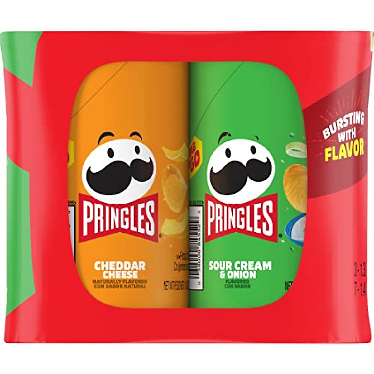 Pringles Potato Crisps Chips, Lunch Snacks, Office and Kids Snacks, Grab N' Go Snack Pack, Variety Pack, 13.7oz Tray (10 Cans)