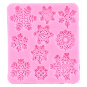ZiXiang Christmas Silicone Molds Xmas Fondant Molds Christmas Tree Snowflake Bells Gift Box Snowman Holly Leaves Silicone Molds For Cake Decorating Cupcake Topper Candy Chocolate Gum Paste Set Of 7