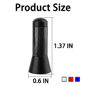 zipelo Car Short Antenna, 1.37" Carbon Fiber Short Antenna, Aluminum AM/FM Radio Signal Roof, Compatible for Most Vehicle Models, Universal Replacement Exterior Auto Accessories (Black)