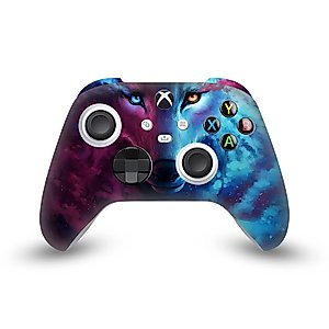 Head Case Designs Officially Licensed Jonas "JoJoesArt" Jödicke Wolf Galaxy Art Mix Vinyl Sticker Gaming Skin Decal Cover Compatible With Xbox Series X/S Controller