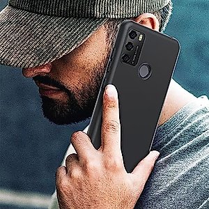 Dioxide Compatible for TCL 20E/TCL 20Y/6125F Phone Case, Soft TPU Silicone Case Shockproof Non-Slip Camera Protective Case Slim Cover for TCL 20E/TCL 20Y/6125F Phone Case, Black