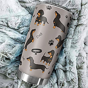 WmhrYpzhL Dachshund Dog Travel Mug Funny Dog Coffee Mug Stainless Steel Insulated Tumbler For Ice Drinks＆Hot Beverage Gifts Dachshund