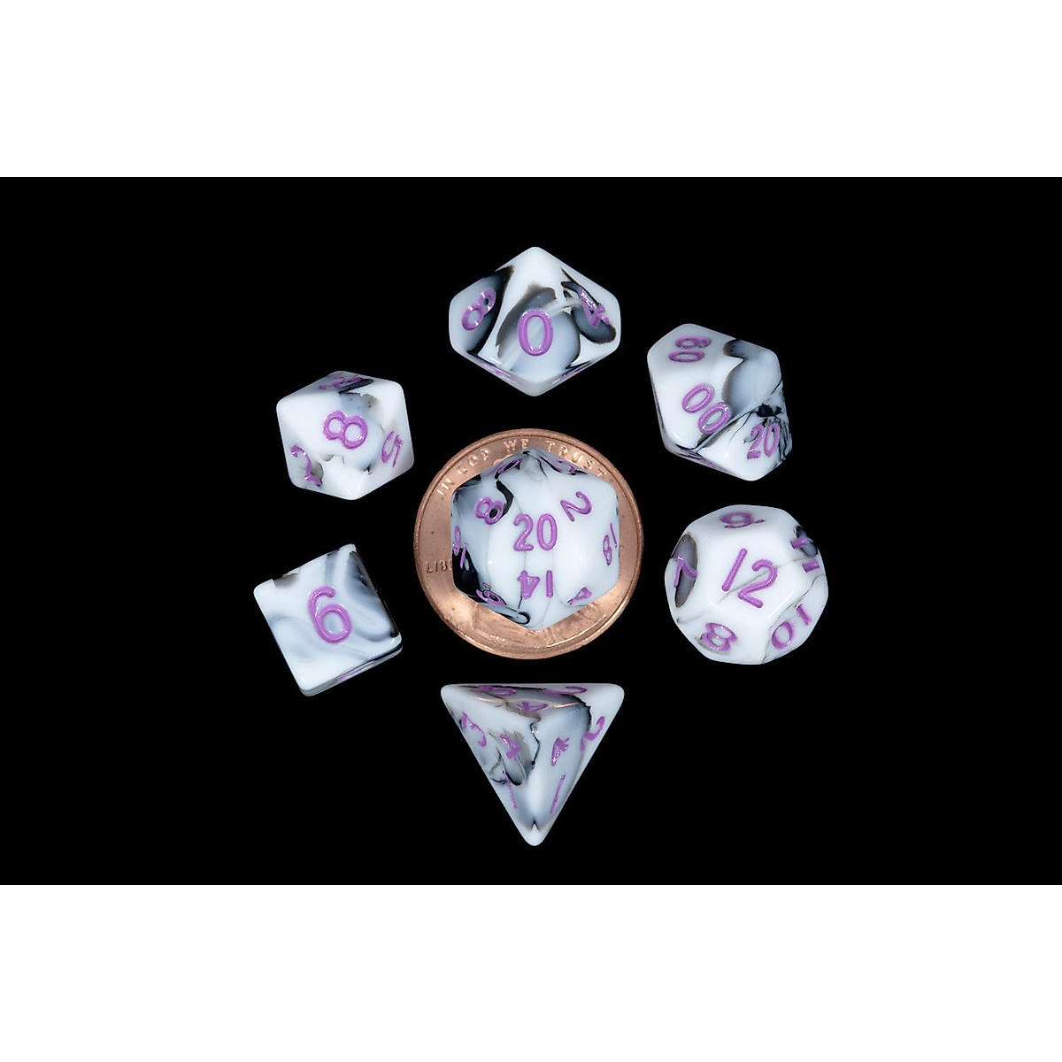 Metallic Dice Games 7-Set Mini: MBL w/PU Numbers