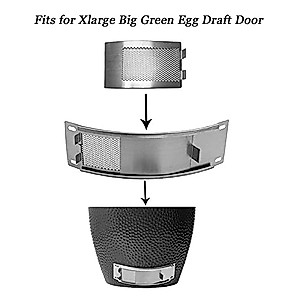 Mesh Screen XL for Big Green Egg,Punched Metal Mesh Screen for Extra-Large Big Green Egg, Bottom Vent Mesh Panel for BGE, XL BGE Stainless Steel Draft Door Screen, BGE Accessories, Grill Accessories