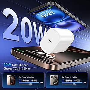 Phone 16 15 Pro Charger Fast Charging, 20W USB C Charger Block with 6ft Long USB C Charging Cable Cord for Phone 16/16 Pro/16 Pro Max/16 Plus/15/15 Pro/15 Pro Max/15 Plus,i-Pad, Galaxy S24-White