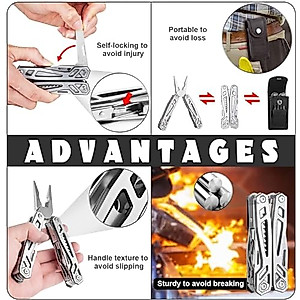 WETOLS Multitool, Gifts for Men, 21-in-1 Multi-Tools, Hard Stainless Steel Multi-Pliers, Foldable & Self-Locking, Multi-pliers Used as Knife, Bottle Opener, Screwdriver, Sickle etc, WE-182…