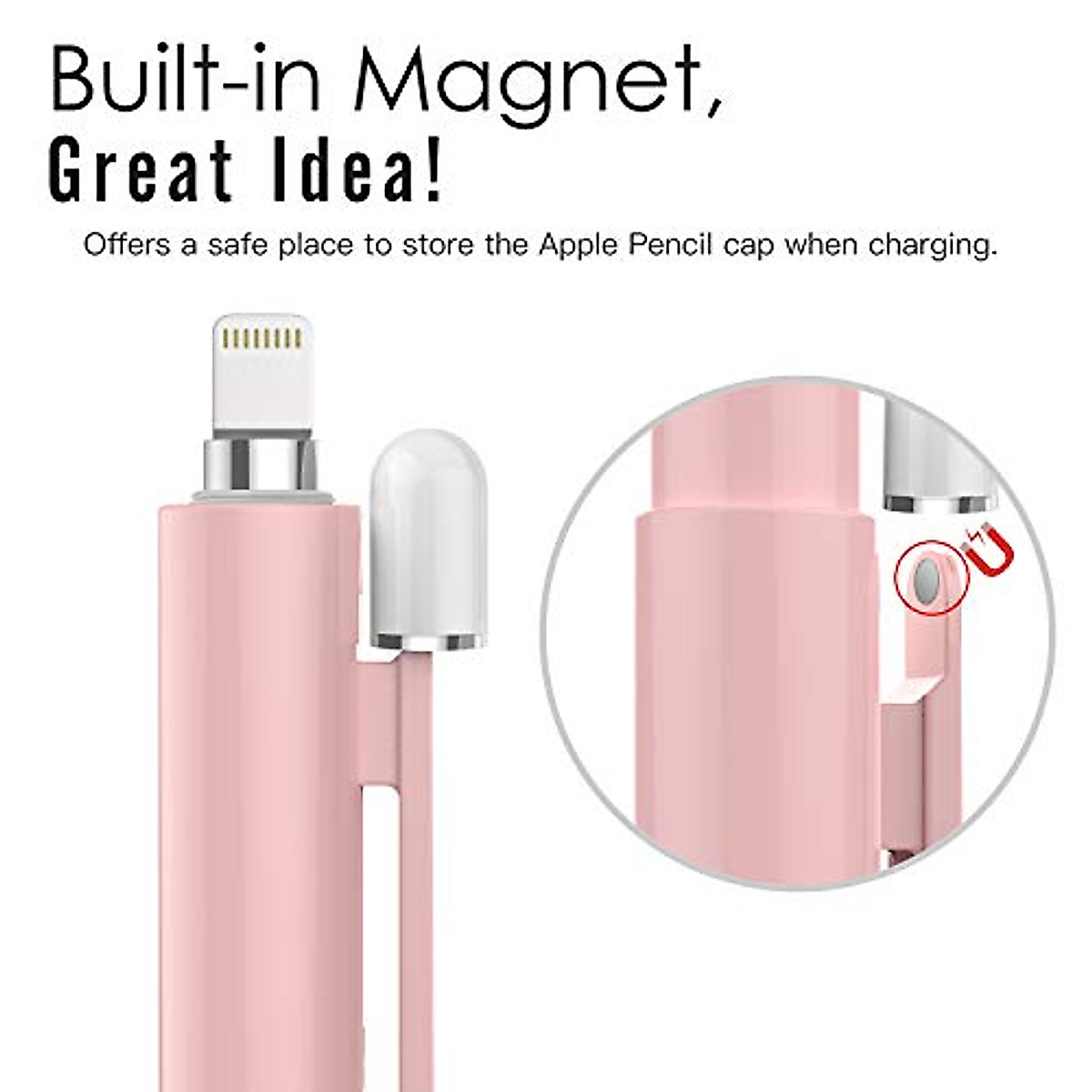 MoKo Holder Case for i-Pencil, Retractable Tip Cap for New iPad 10.2 2019/iPad Air (3rd Generation) 10.5" 2019/iPad Mini (5th Generation) 7.9" 2019 i-Pencil（Only for i-Pencil 1st - Pink