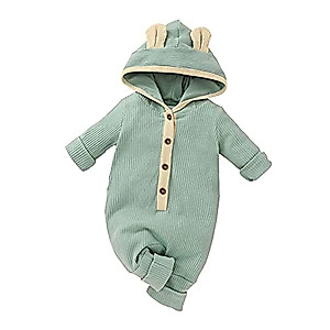 Thorn Tree Newborn Baby Girl Boy Long Sleeve Clothes Set Winter Fall Suit (Green, 3-6 Months)
