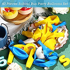 40 Pieces Back To School Party Decorations Balloons Yellow School Bus Latex Balloon Welcome Back To School First Day of School Balloons For Kids Birthday School Party Supplies(School Bus Style)