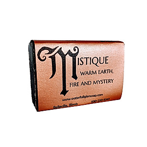 WFG WATERFALL GLEN SOAP COMPANY, LLC, Mistique, sandalwood, patchouli and spices bath soap, body soap, natural vegan soap enriched with cocoa butter