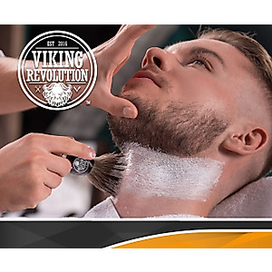 Viking Revolution Badger Hair Shaving Brush- Shave Brush for Wet Shave Using Shaving Cream & Soap- Best Shave of Your Life for Safety Razor, Double Edge Razor, Straight Razor or Shaving Razor