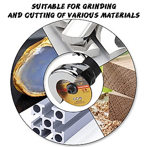 SI FANG 3 Inch Air Cut Off Tool with 5Pcs Die Grinder Cut Off Wheels and 1Pcs HSS Circular Saw Blade, Pneumatic Cutting Machine Metal Sheet Cutter Tool Kit, 20000RPM