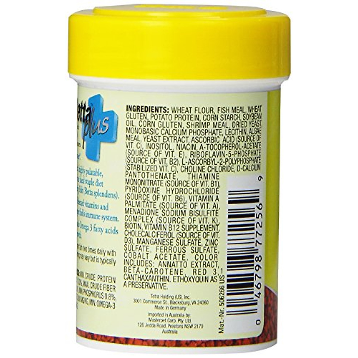 TetraBetta PLUS Floating Mini Pellets, Fish Food With Natural Color Enhancer, 1.2 ounces