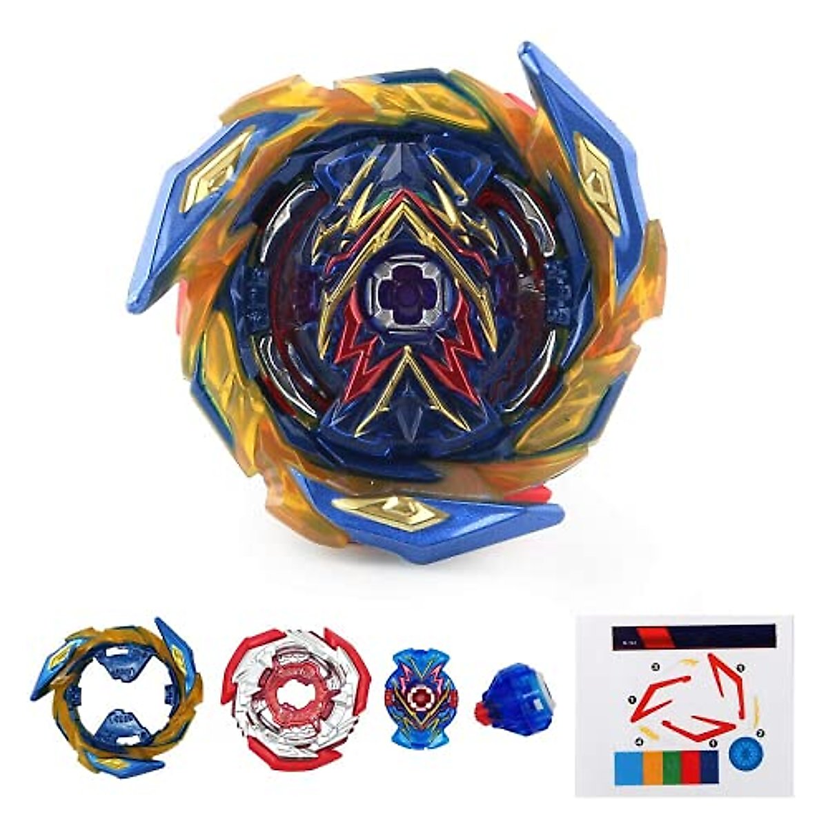Konikiwa Battling Sparking String Launcher, Brave Valkyrie Top Burst Launcher Set, Left and Right Spin String Launcher Grip Compatible with All Bey Burst Series - Blue