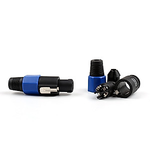 Areyourshop 20 Pcs 4 Pin Speakon Speaker Connector Male Audio Plug Blue