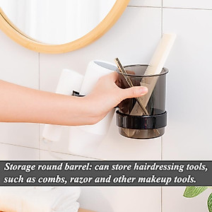 RAIKEDR Hairdryer Holder for Wall Mount Wall with Hair Tool Storage Organizer, Self Adhesive Hair Dryer Rack (7.7x4.1x4.5, Black)