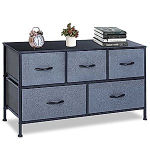 FEER 5 Tiers Storage Drawers Living Room Furniture 5 Bin Bedroom Organizer Nightstand Closet Home Storage Drawers Clothes Storage