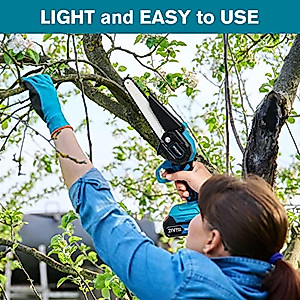 Mini Chainsaw 6 Inch, Electric Cordless Chainsaw with 2 Batteries & 2 Chains, Handheld Chainsaw Kit for Tree Pruning, Wood Cutting, Branches Shears