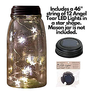 CTW Home Collction Angel Tears 46" Solar LED Star Light String LID for Regular Mason JAR