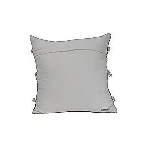 Foreside Home & Garden Gray Striped Hand Woven 18X18 Outdoor Decorative Throw Pillow with Pulled Yarn Accents, 18 x 18 x 5