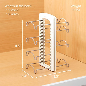 YouCopia WrapStand, Adjustable Kitchen Wrap, Foil and Bag Box Organizer for Kitchen Cabinet and Pantry Storage, White