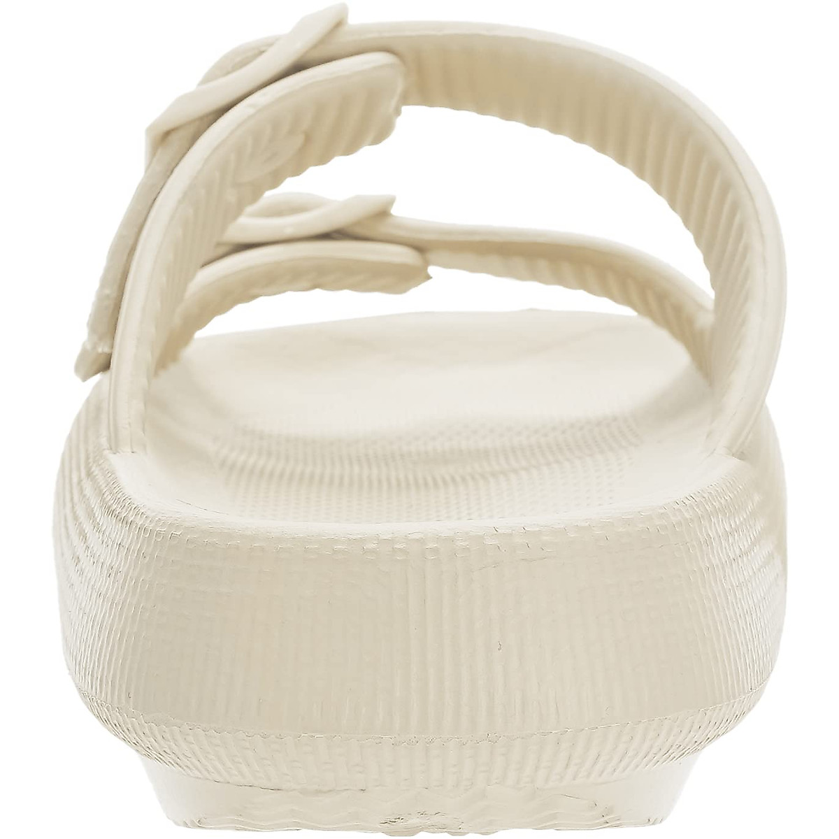 WHITIN Slides for Women Men Extra-Thick Cushion Slides Straps Pillow Slippers Light EVA Foam Adjustable Double Buckle Sandals Outdoor Beach Quick Drying House Sandles Beige