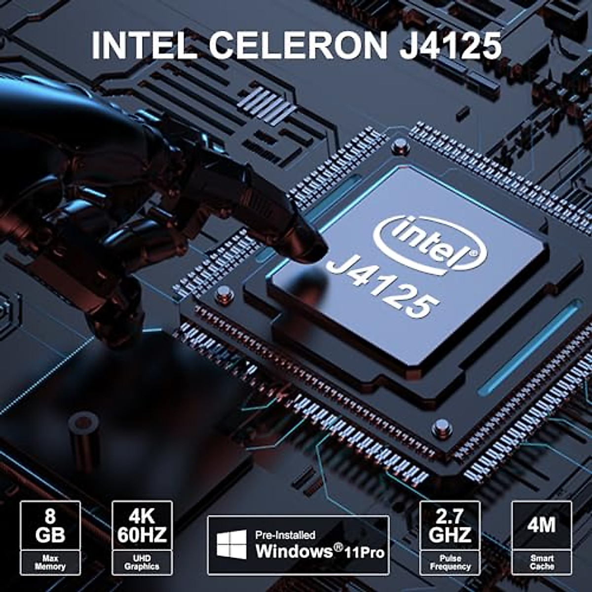 AIOEXPC Mini PC Stick Intel Celeron J4125 Windows 11 Pro 8GB DDR4 1TB SSD Compute Stick Support 4K HD, Gigabit Ethernet, 2.4G+5.0G Dual Band Wi-Fi, USB 3.0 Port, Bluetooh 4.2