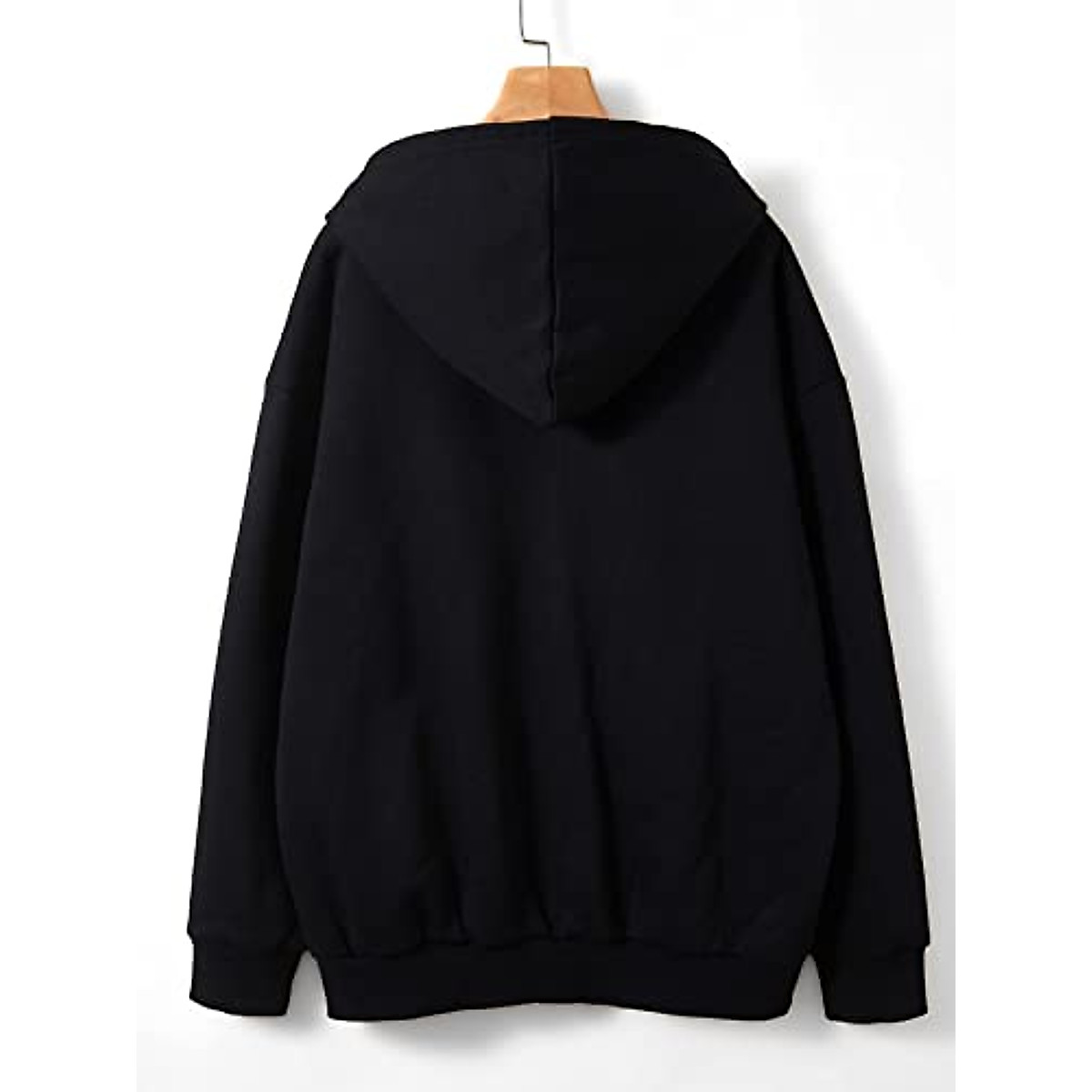 MakeMeChic Women's Plus Size Casual Pockets Skeleton Zip Up Hoodie Sweatshirt Black 3XL