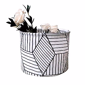 Fxbar Canvas Desktop Organizer Container, Waterproof Folding Desktop Cosmetic Storage Basket Bedside Wardrobe Closet Storage Bag Pocket Box (C)