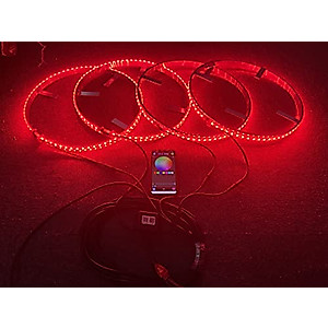 Sando Tech Dream Chasing Colors Flow 15.5‘’ LED Wheel Ring Lights Rim Lights Tire Lights Blue-Tooth App Controlled 4 Lights