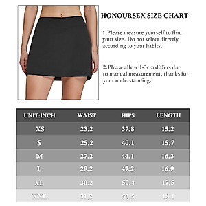 HonourSex Women Golf Skirts with Pockets Tennis Skirts with Shorts Skorts Activewear Hiking White L