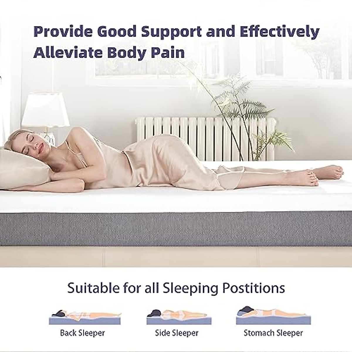 BDEUS Queen Mattress,12 inch Gel Memory Foam Queen Size Mattress for Cool Sleep & Pressure Relief, Medium Firm Bed Mattresses, Bliss