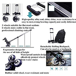 VIDOSCLA Black Kids Boys Rolling Backpack Teens Carry-on Luggage with Wheels Trolly BookBag for School-2 Wheels