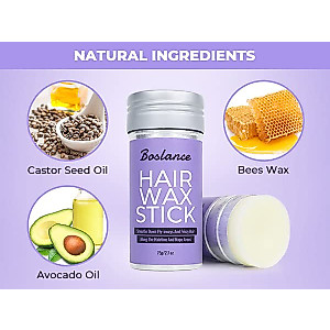 Boslance Hair Wax Stick - Smoothing Pomade for Flyaways, Women, Kids, and Slick Hairstyles