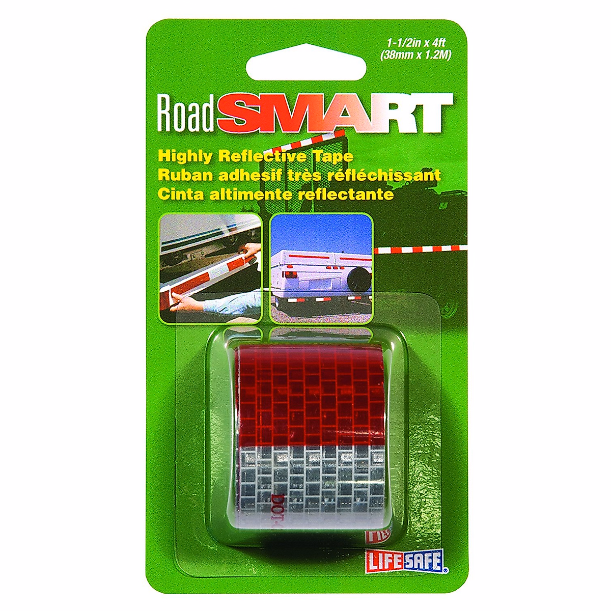 Incom RE800 1-1/2" x 4' Red & Silver Reflective Tape