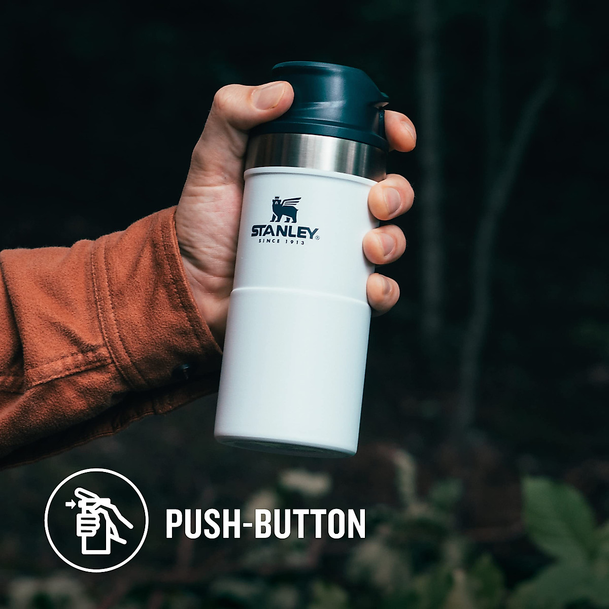 STANLEY Trigger Action Travel Mug 0.25L - Keeps Hot For 3 Hours - BPA-Free - Thermal Mug For Hot Drinks - Leakproof Reusable Coffee Cup - Dishwasher Safe - Wine