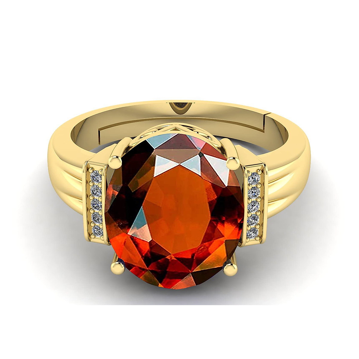 LMDPRAJAPATIS 9.25 Carat Natural Garnet Stone Statement Gold Adjustable Ring For Men And Women