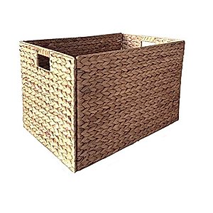 Large Wicker Seagrass Baskets Hampers Set Of 2 Cut Out Handles 21"w X 14.5" 14"h Beige Iron Handmade