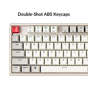 Keychron K8 87 Keys Tenkeyless Layout Wireless Bluetooth Mechanical Keyboard for Mac, Multitasking Type-C Wired Gaming Keyboard for Windows with Keychron Mechanical Brown Switch Aluminum Frame