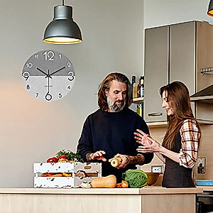 PFlife Silent Wall Clocks Non Ticking 12 Inches Modern Wall Clock for Kitchen Bedroom Battery Operated Wall Clocks