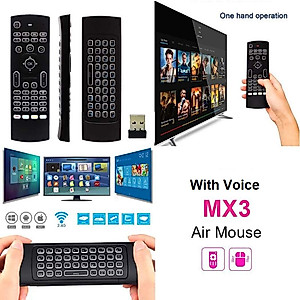 Favormates Air Remote Mouse MX3 Pro,2.4G Backlit Kodi Remote Control,Mini Wireless Keyboard & Infrared Remote Control Learning, Best for Android Smart Tv Box HTPC IPTV PC Pad Xbox Raspberry pi 3