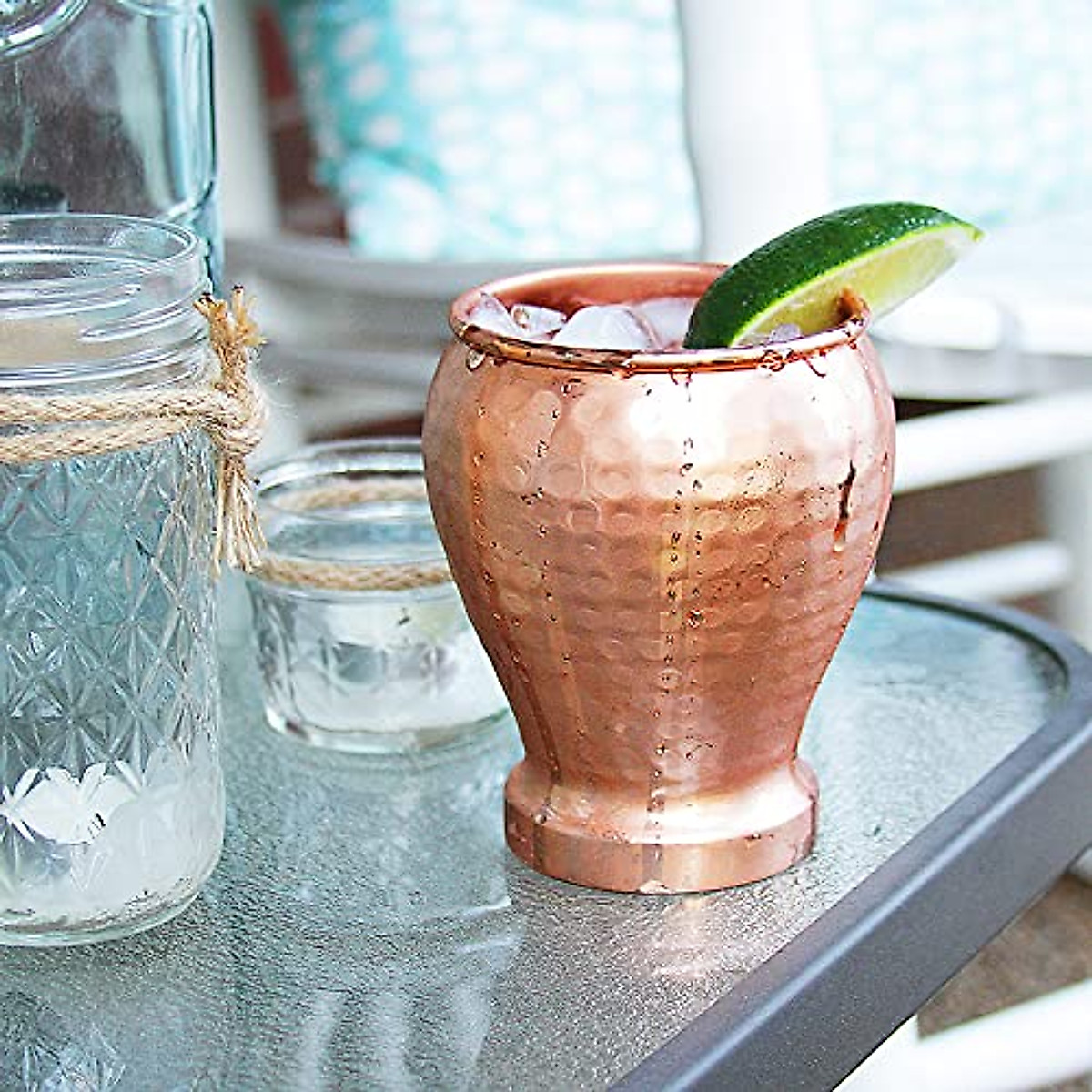 Alchemade 100% Pure Copper Tumbler - 16 Ounce Derby Cup Without A Handle For Mint Juleps, Cocktails, Mixed Drinks, Or Your Favorite Beverages - Keeps Drinks Cold
