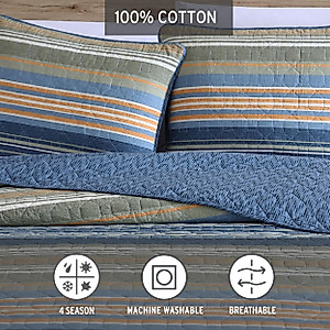 Eddie Bauer - Queen Quilt Set, Reversible Cotton Bedding with Matching Shams, Home Decor for All Seasons (Yakima Green, Queen)