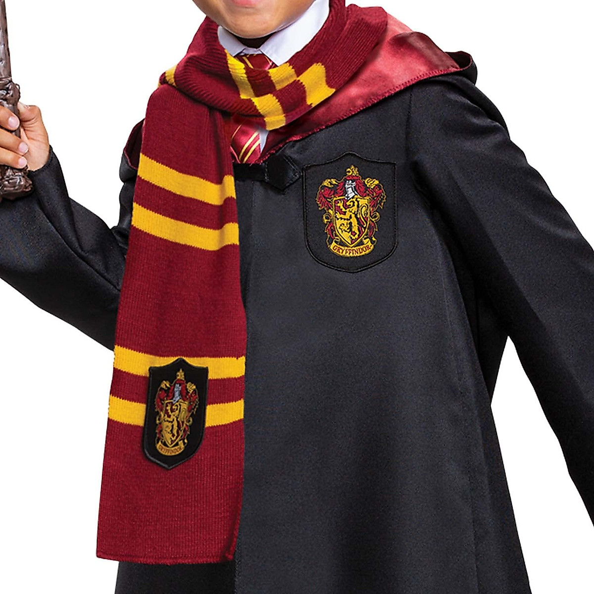 Harry Potter Dress Up Set for Kids, Official Wizarding World Costume Kit with Robe, Scarf, Tie and Wand, Kids Size Small (4-6)