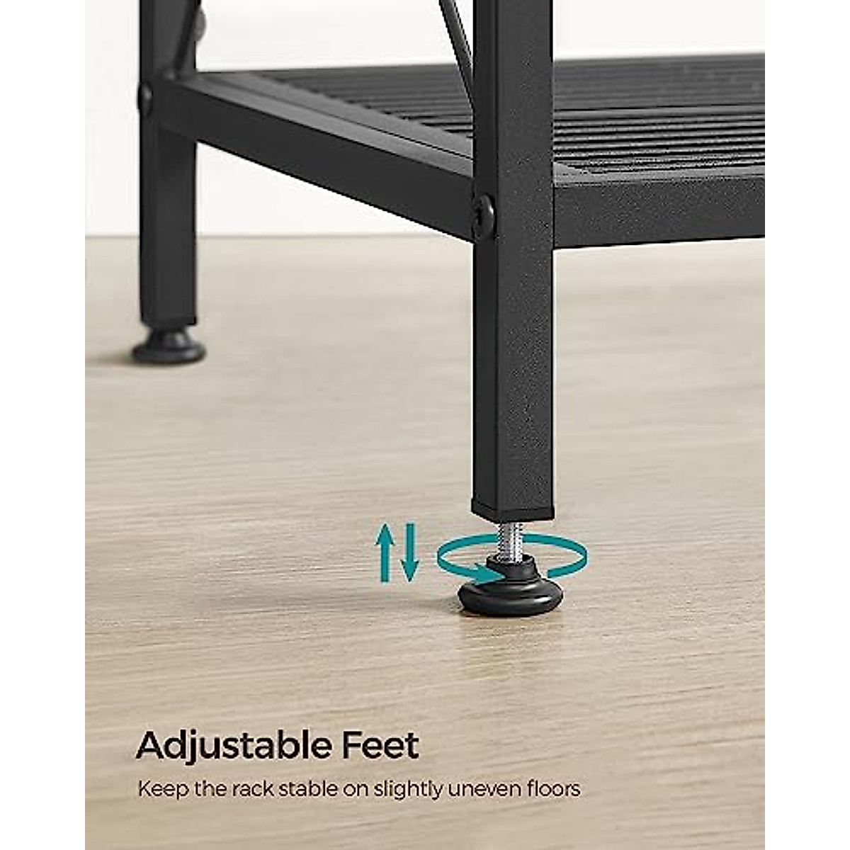 SONGMICS 5-Tier Metal Storage Rack, Shelving Unit with X Side Frames, Dense Mesh, 12.6 x 31.5 x 57.3 Inches, for Entryway, Kitchen, Living Room, Bathroom, Industrial Style, Black UBSC185B01