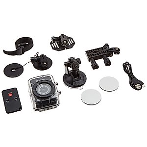 Sound Around Gear Pro Sports Action Camera - HD 1080P Mini Camcorder w/ 12 MP Cam, 2.4" Touch Screen USB SD Card HDMI, Battery - Waterproof Case, USB Cable, Wireless Remote Control, Mount - Pyle