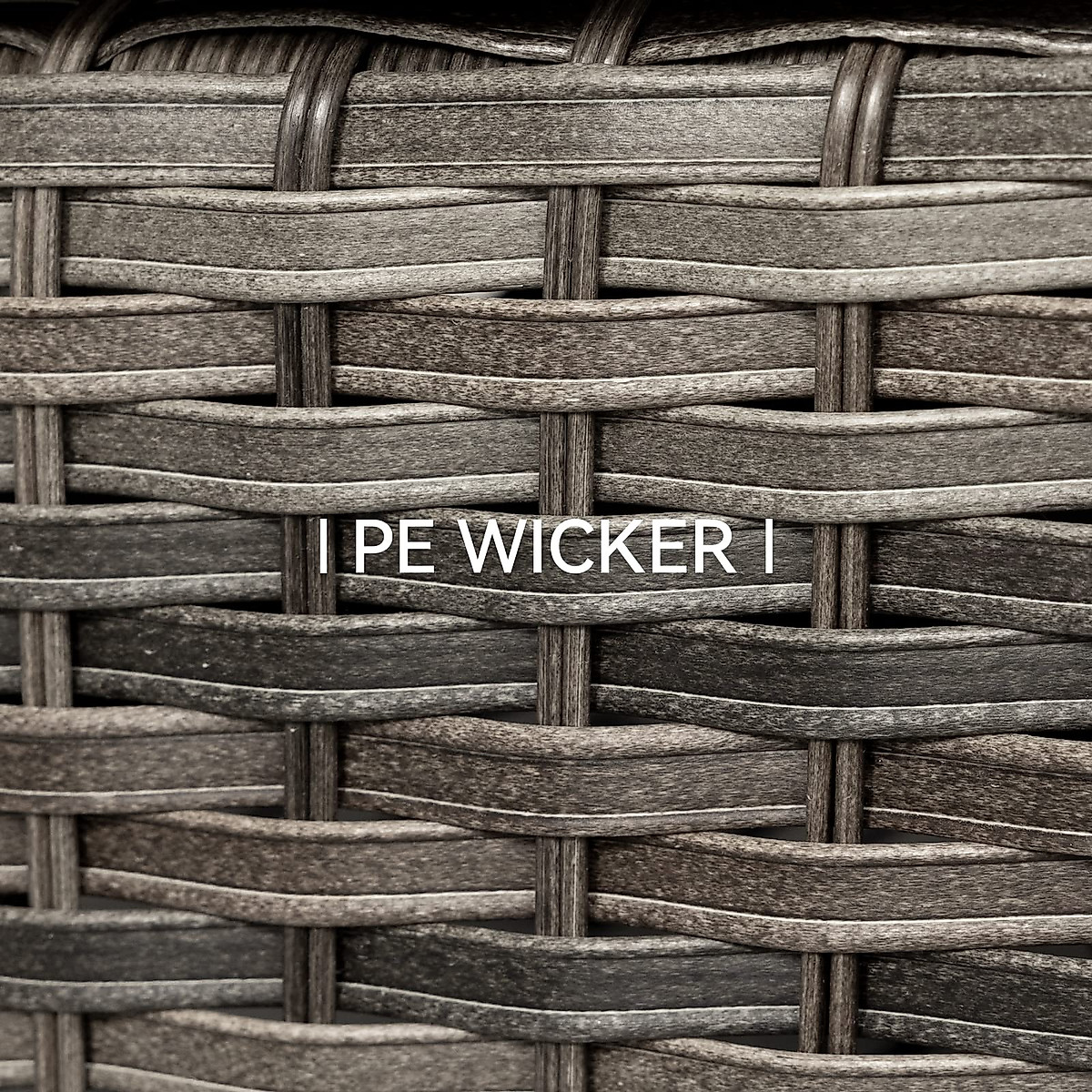 Gardenbee 5 Pieces Patio Conversation Set, Two Wicker Chairs, A Side Table and Two Ottomans with 3.5-inch Seat Cushions for Backyard, Balcony and Deck, Beige