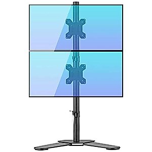 Dual Monitor Stand Free Standing Desk Mount Fits Two Screens up to 32 inch 22 lbs Fully Adjustable Arms with Max VESA 100x100mm (ML7802)
